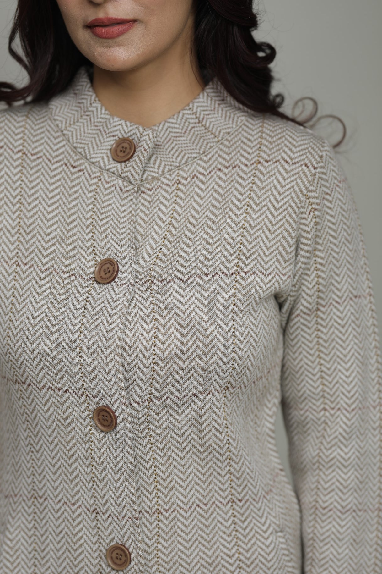 Women Check Woolen Round Neck Long Coat – Newcastle Knitwears