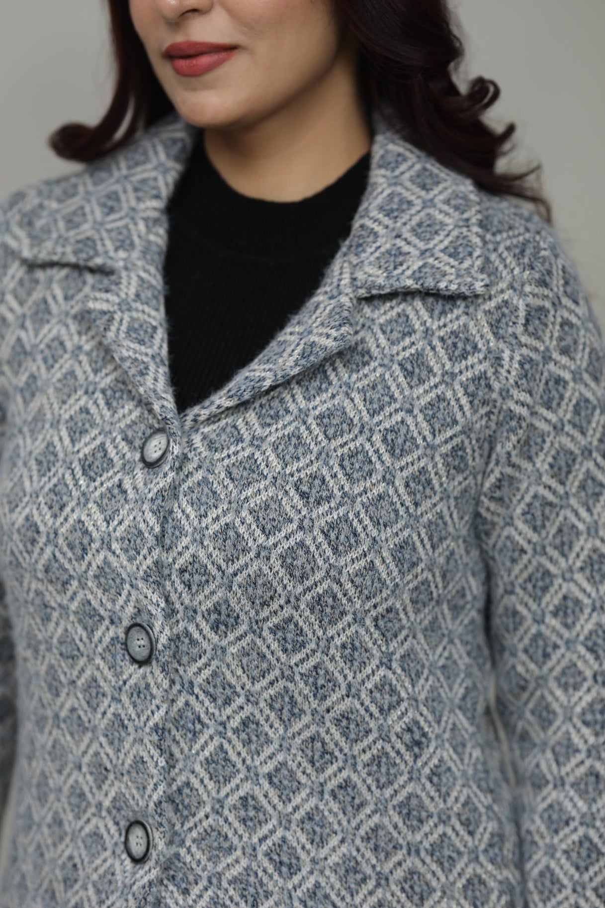 Women Knitted Collar Neck Short Coat – Newcastle Knitwears